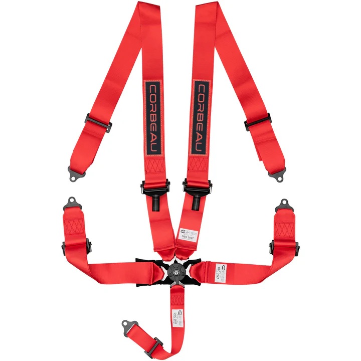 Corbeau 5-Point Camlock 3" Harness Belts - Red - WS6store.com