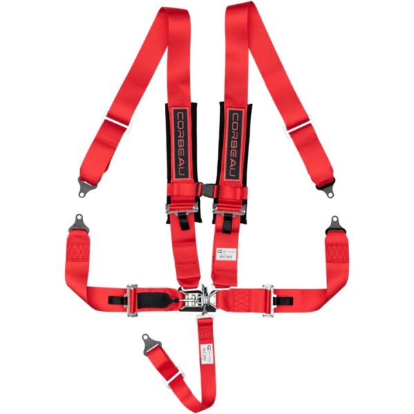 Corbeau 5-Point Latch & Link 3" Harness Belts - Red - WS6store.com