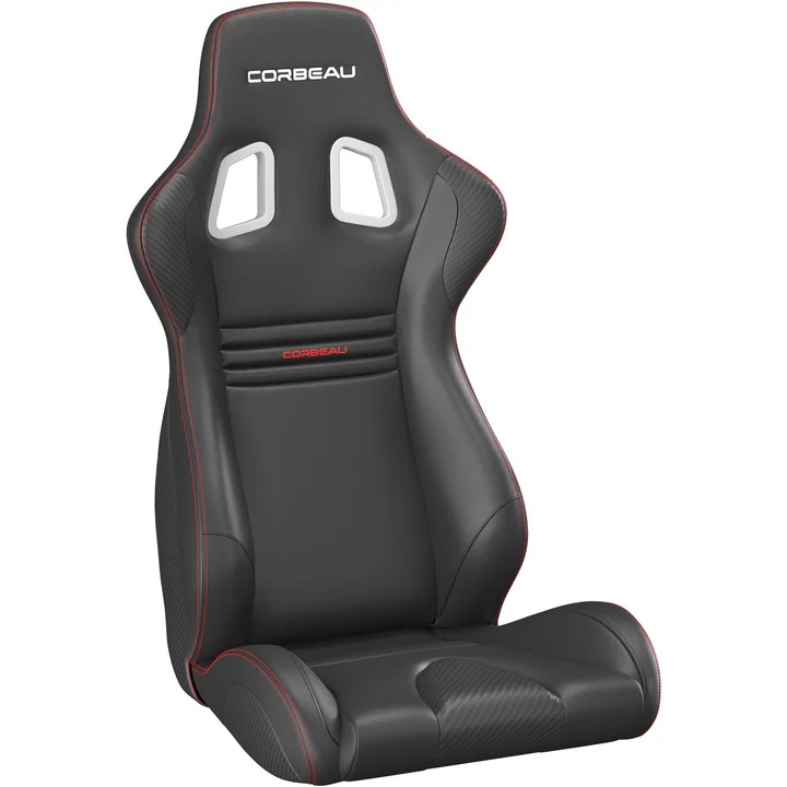 Corbeau Sportline Evolution X Seats - Black Vinyl/Carbon Vinyl ...